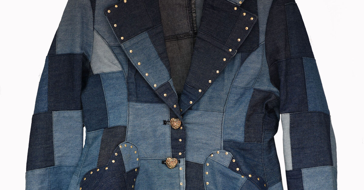 Denim Patchwork Blazer With Studs - Tutu Cute by Linda Stokes